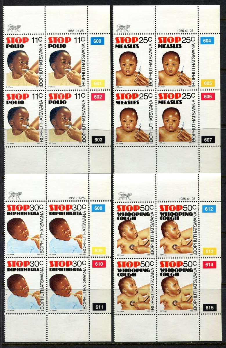 Bophuthatswana - Bophuthatswana - Set of 4 Control Blocks of 4 - 1985 - MNH for sale in ...